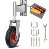 WOOSKY Spring Loaded Tube Gate Casters 4” Rubber Tire Heavy Duty Gate ...
