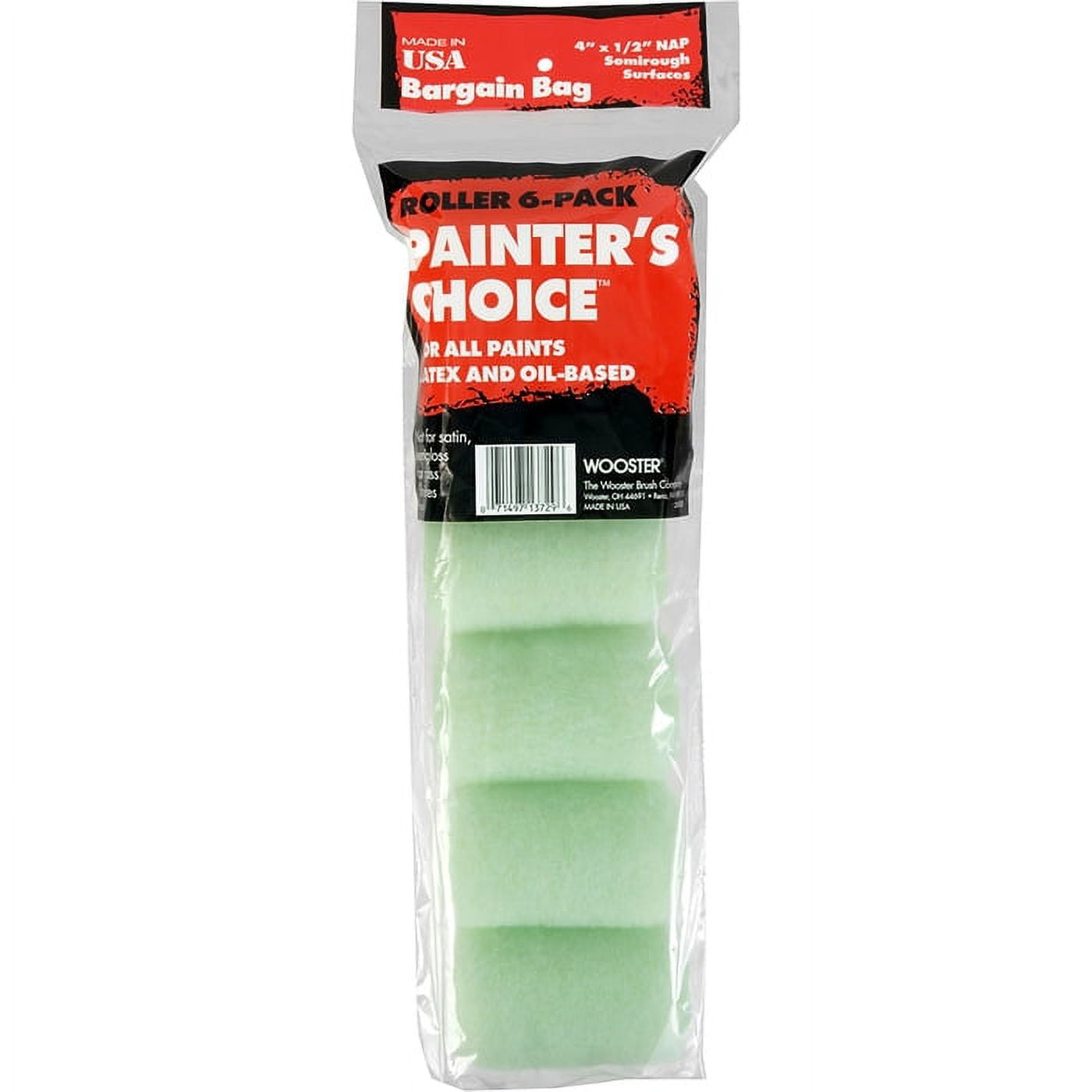 Wooster Trim Roller Cover, 4 in L, 1/2 in Nap, Mint Green Fabric ...