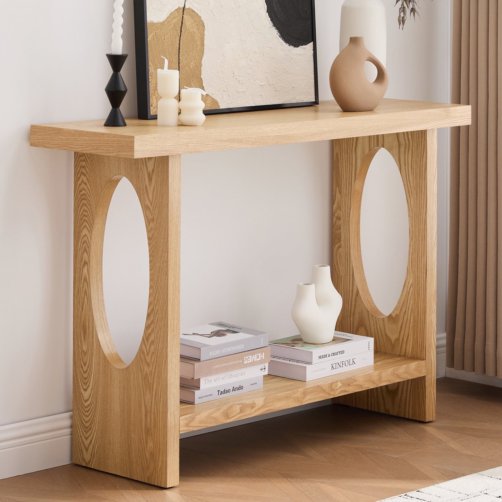 WOOW DEPOT 47" Farmhouse Narrow Console Table, 2'' Thickened Entryway ...