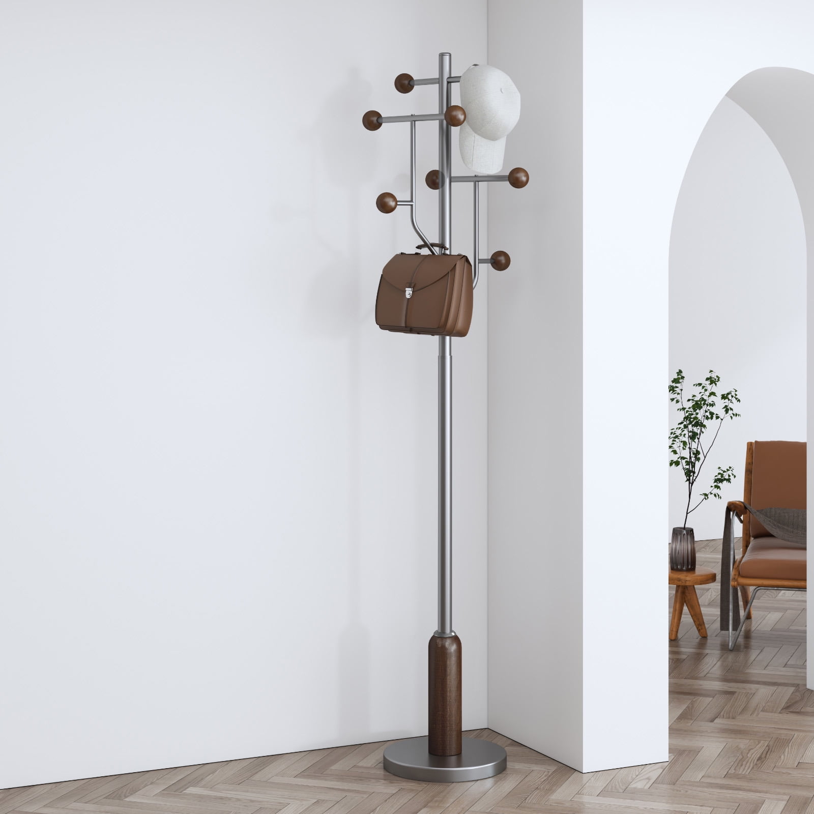 WOOW DEPOT 71" Freestanding Metal Coat Rack Heavy Duty Steel Tree ...