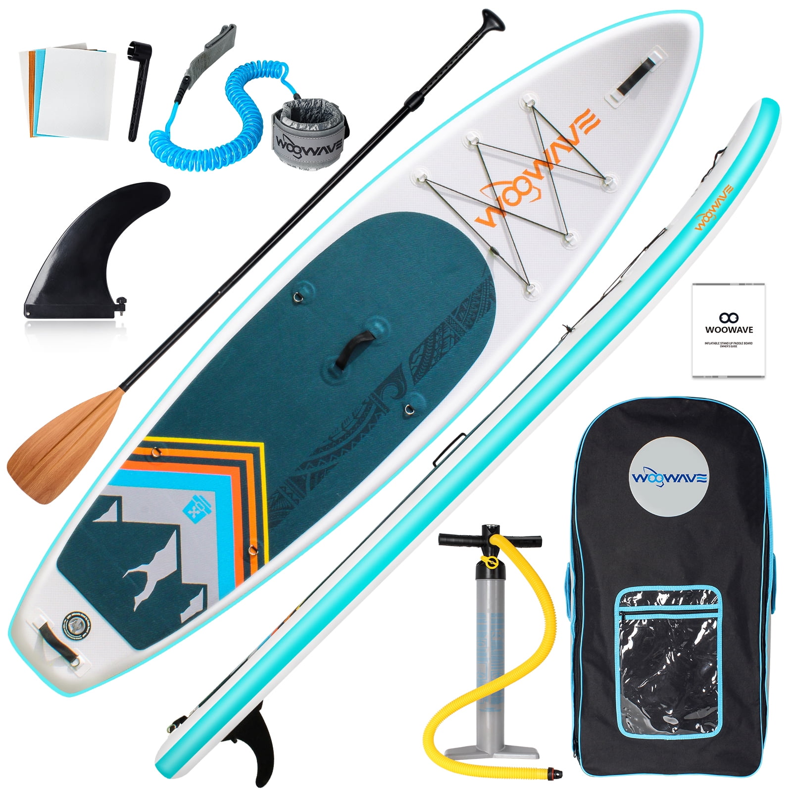 WOOWAVE Inflatable Stand Up Paddle Board 11'6" Wide Stance Non-Slip ...