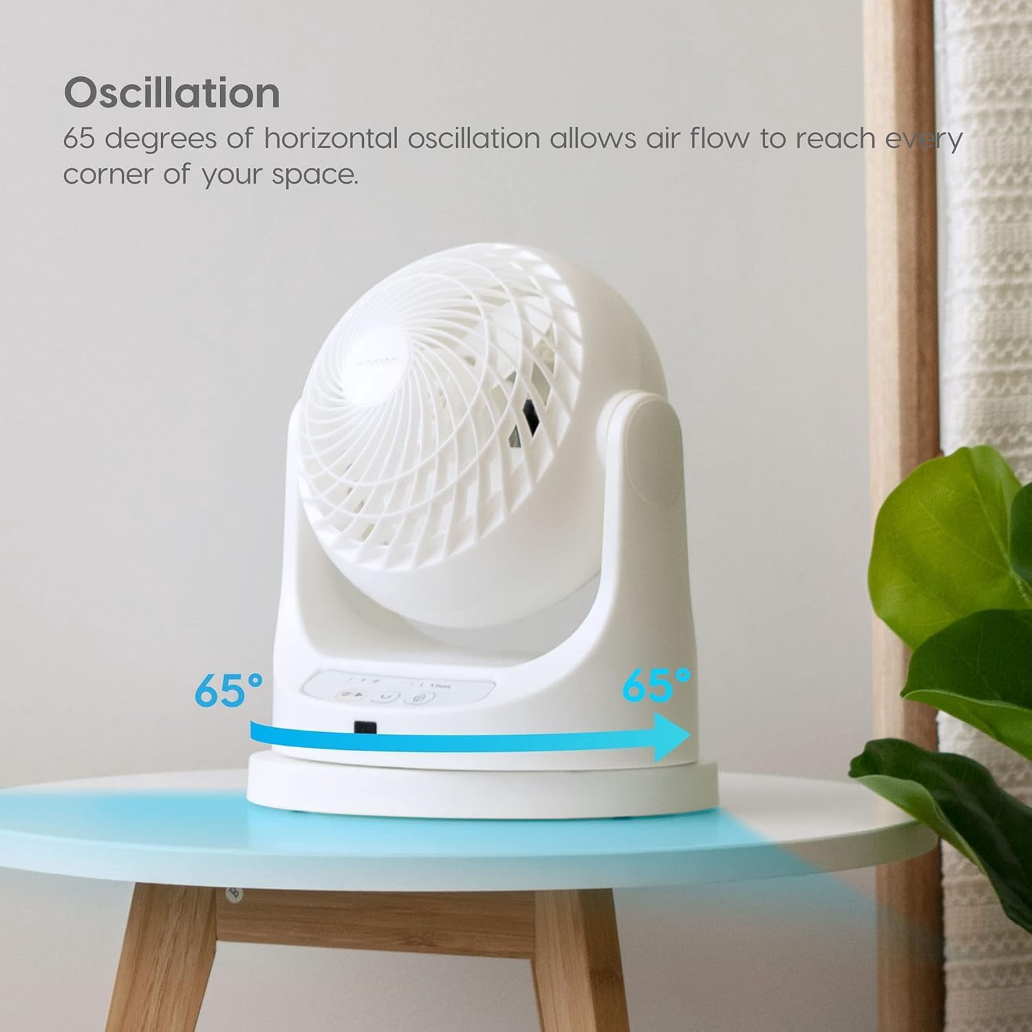 WOOZOO Desk Fan with Remote, Oscillating Table Air Circulator, 3 Speeds ...