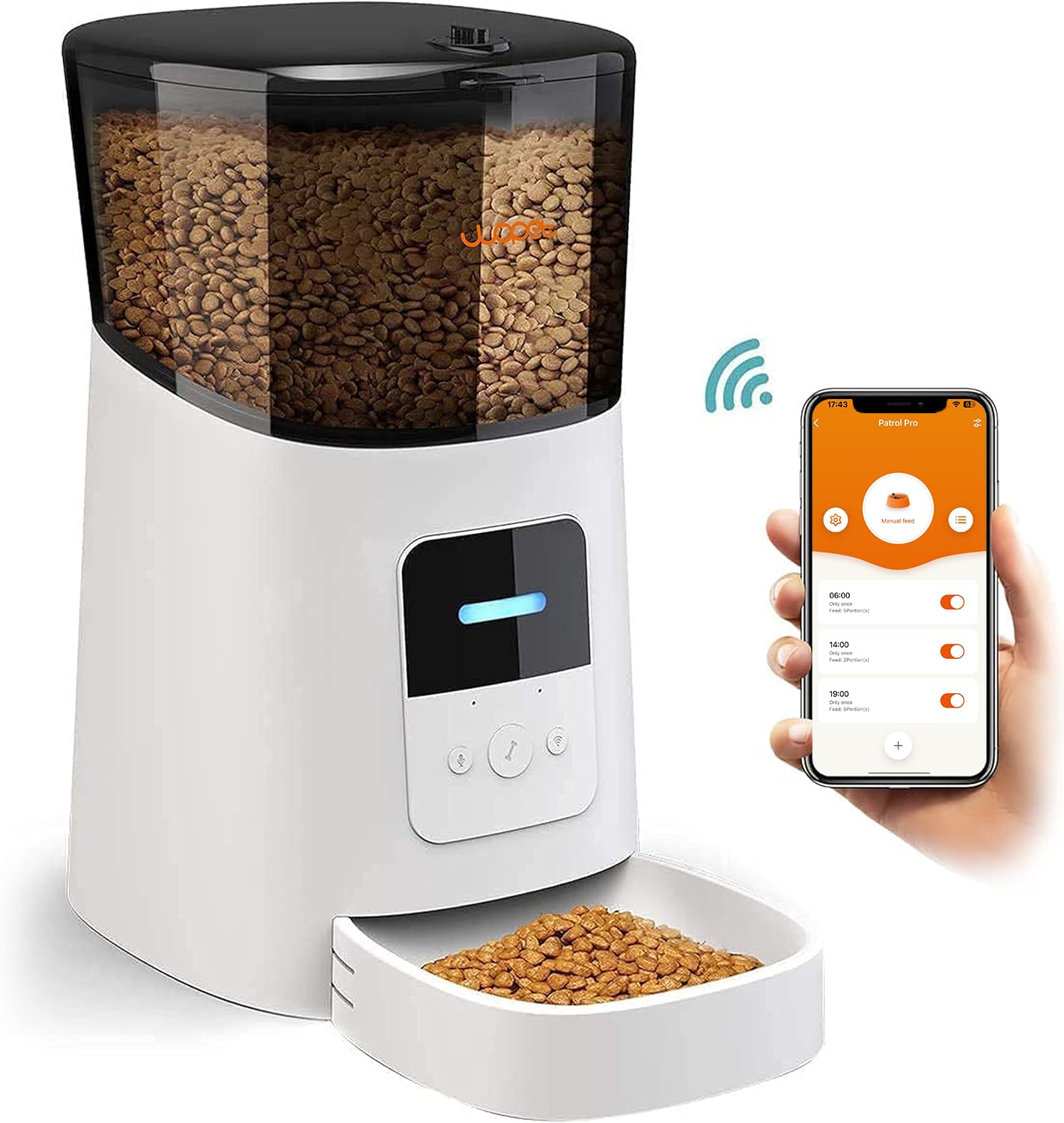 WOPET 6L Automatic Cat IRF13 Feeder, WiFi Automatic Dog Feeder with APP ...