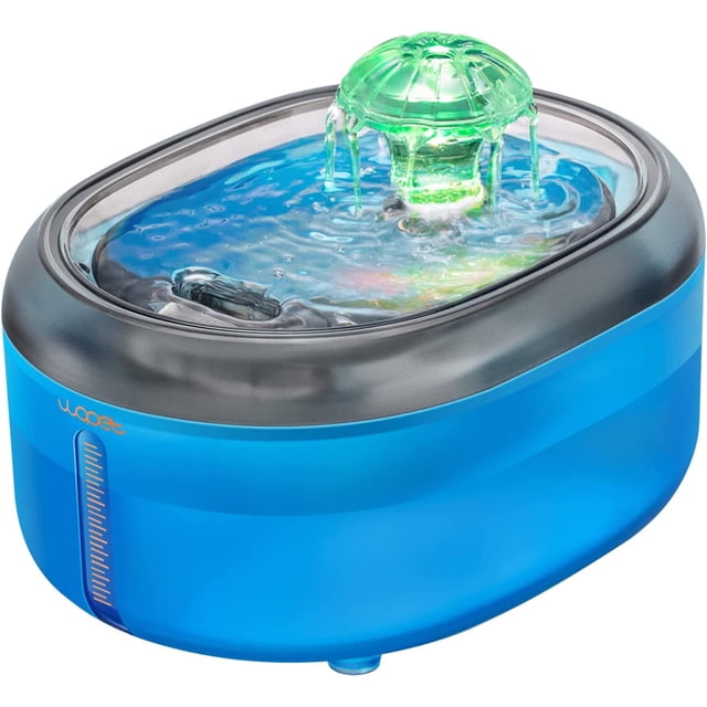 WOPET Electric Pet Water Fountain, Dog Cat Bowl Powered with LED Light ...