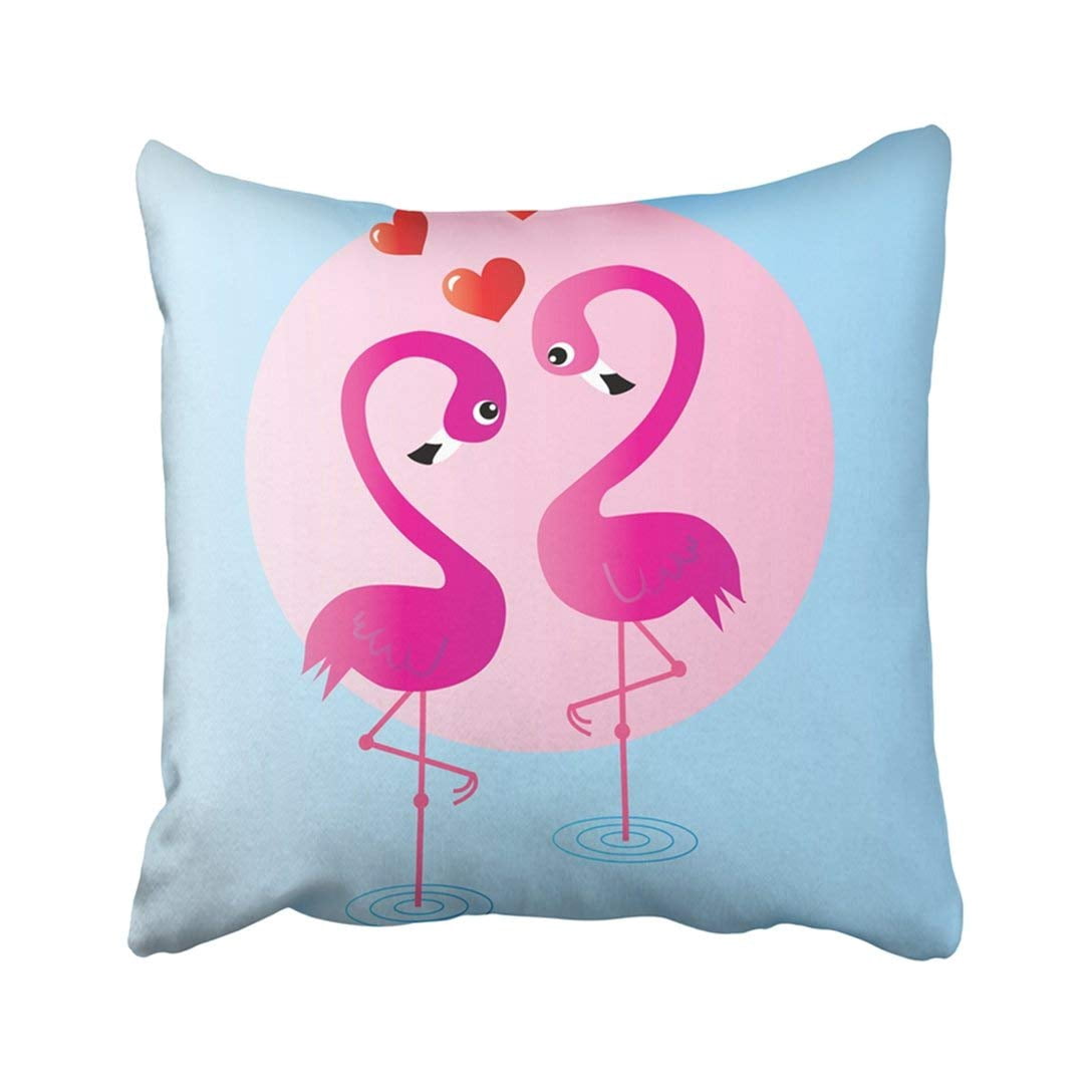 WOPOP Blue Adorable Two Pink Flamingos In Love Red Animal Bird Birdie ...