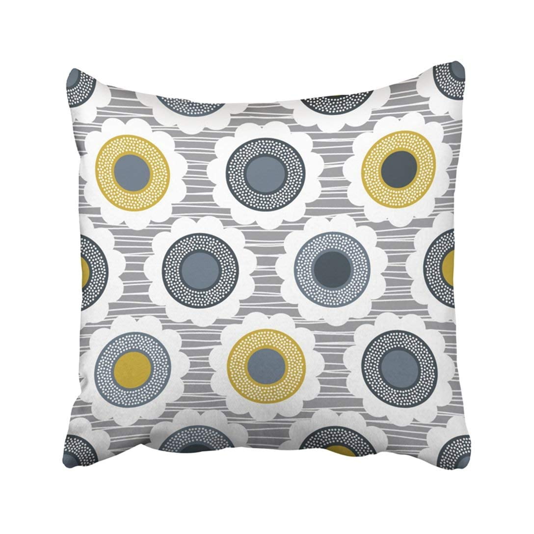 WOPOP Blue Flower Modern Scandi Floral Pink Mid Nordic Seventies ...