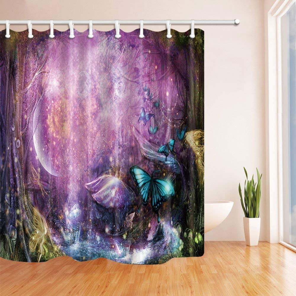 WOPOP Butterflies Decor Turquoise Butterfly in Purple Forest for Girl ... WOPOP Butterflies Decor Turquoise Butterfly in Purple Forest for Girl ...
