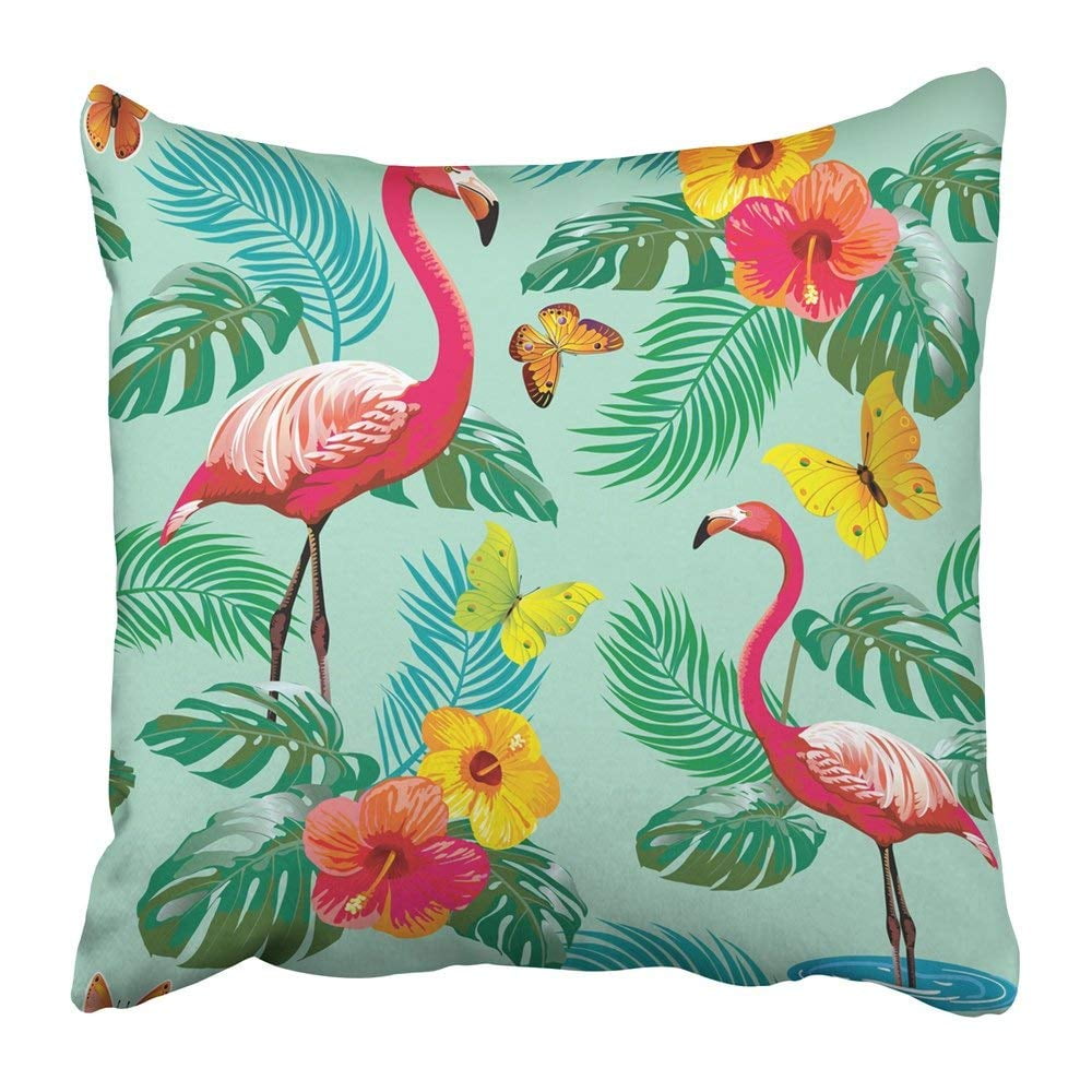 WOPOP Colorful Animals with Flamingos and Tropical Plants Green ...