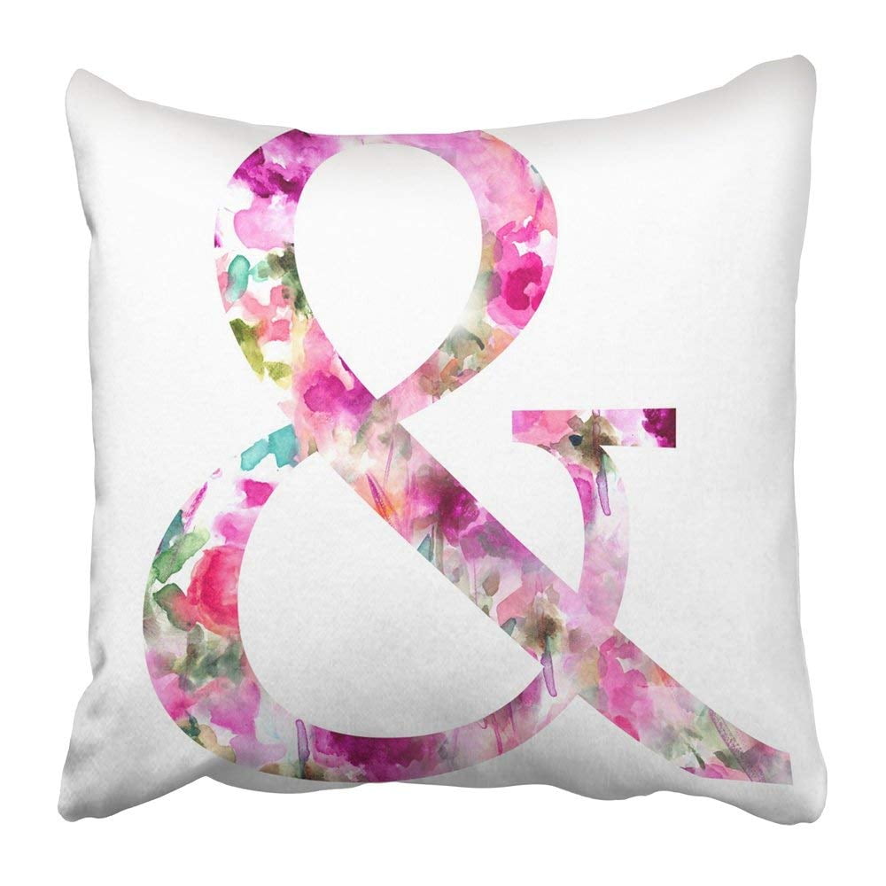 WOPOP Colorful Watercolour Watercolor Ampersand with Purple Floral ...