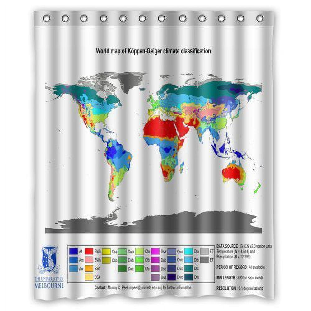 WOPOP Colorful World Map of Koppen Geiger Climate Classification ...