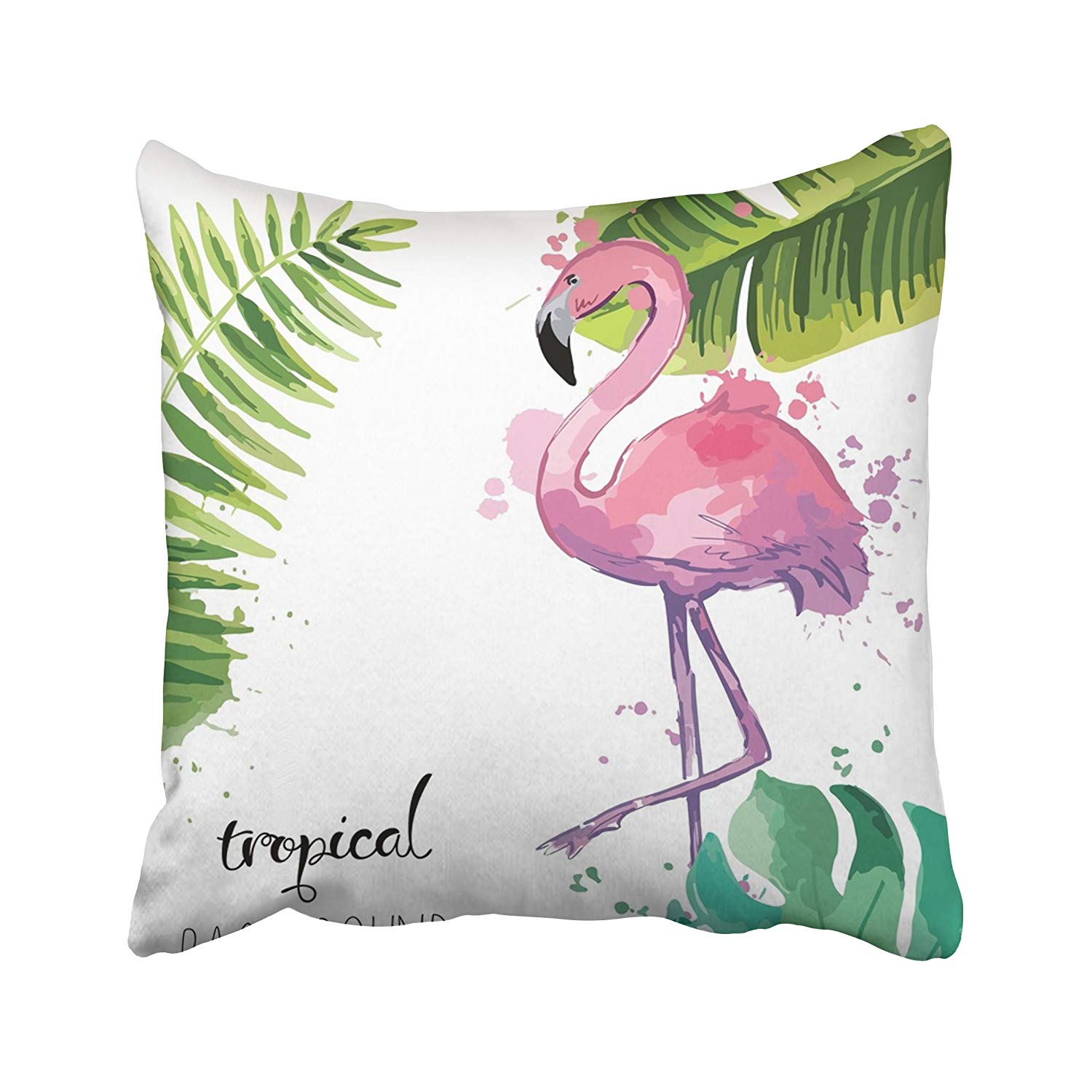 WOPOP Pink With Tropical Leaves And Flamingo Suitable For Nature ...