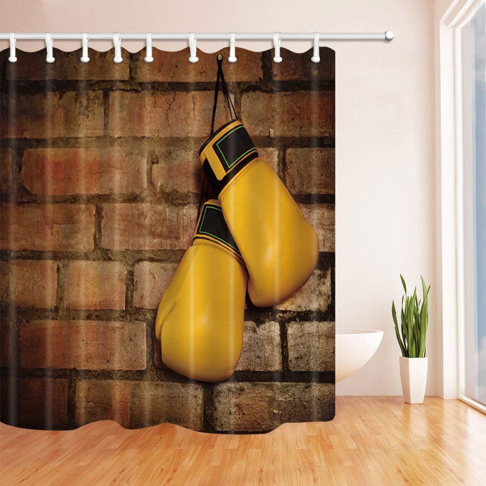 WOPOP Sporter Decor Boxing Gloves Hanging on a Brick Wall Polyester ...