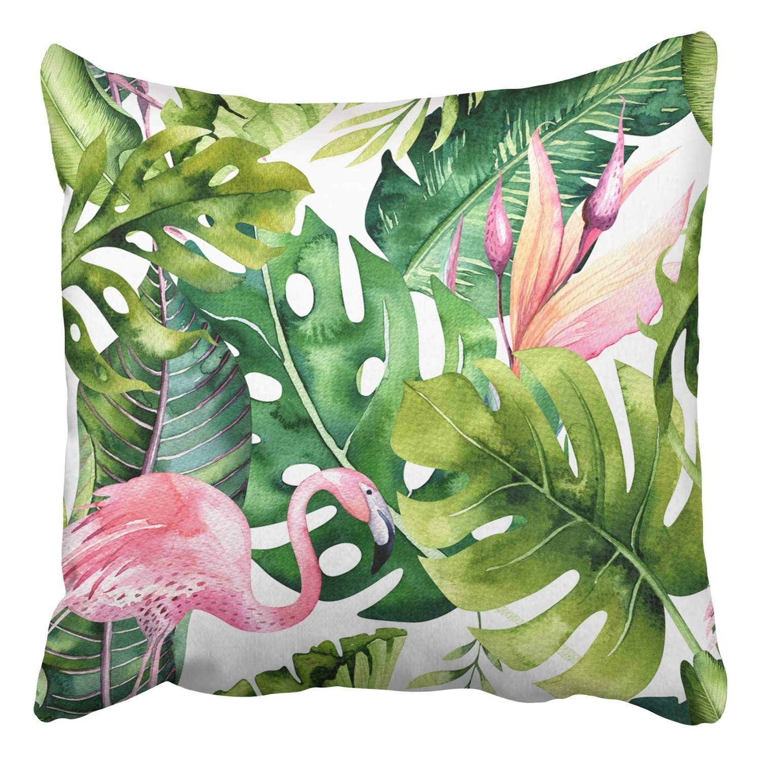 WOPOP Tropical Isolated Pattern Flamingo Watercolor Tropic Drawing Rose ...