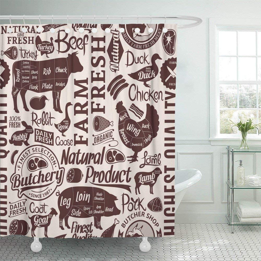 WOPOP Typographic Butchery Farm Animals and Butcher Design for ...