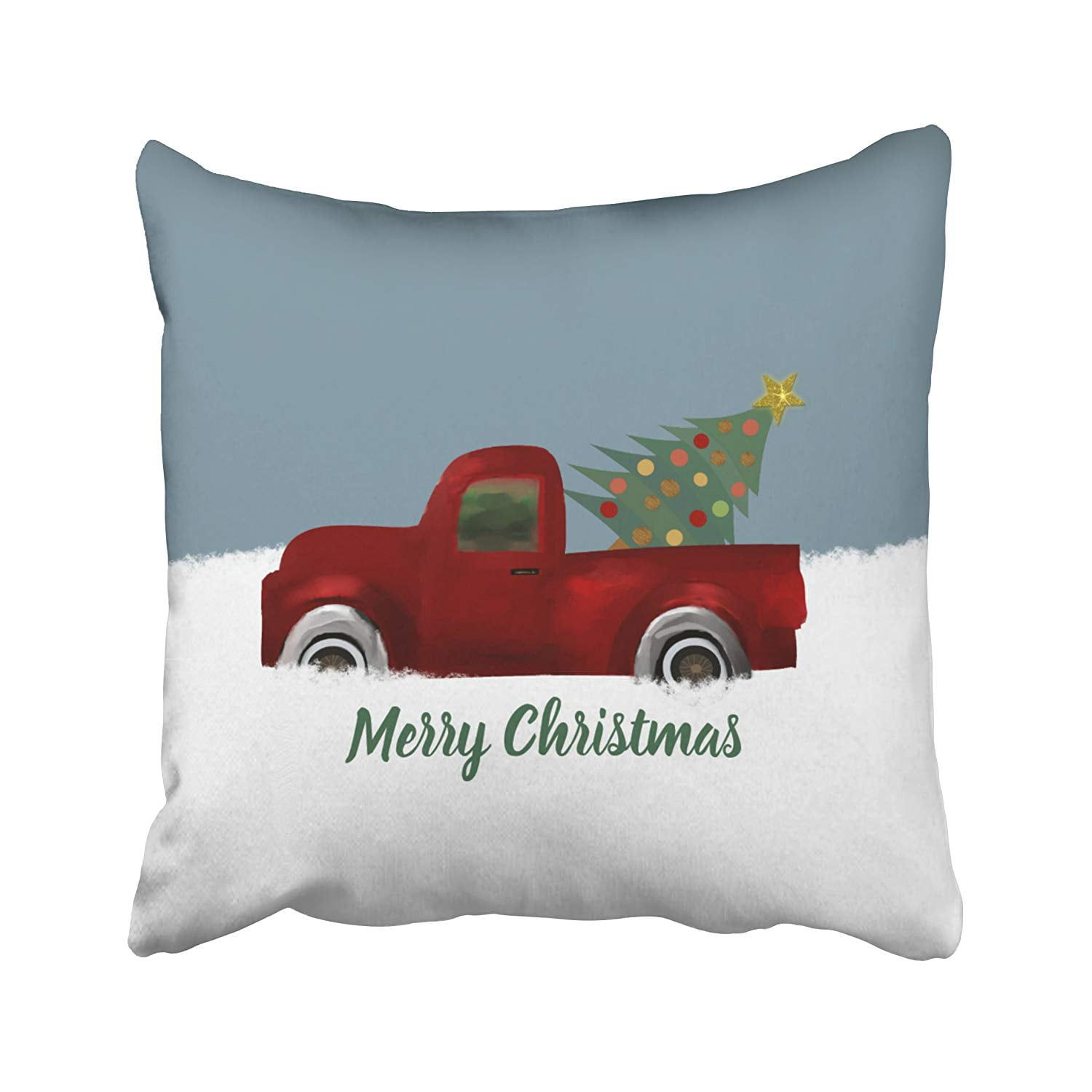 WOPOP Xmas Red Vintage Retro Truck And Christmas Tree Accent Pillowcase ... WOPOP Xmas Red Vintage Retro Truck And Christmas Tree Accent Pillowcase ...