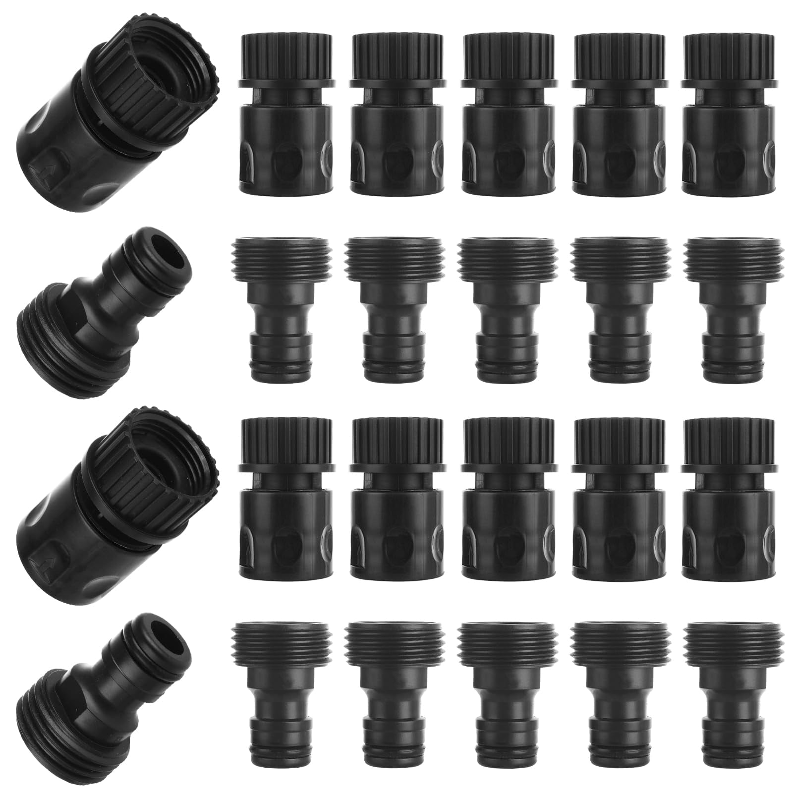 WOPPLXY 24 Sets Garden Hose Quick Connector, 3/4 Inch Plastic Garden ...