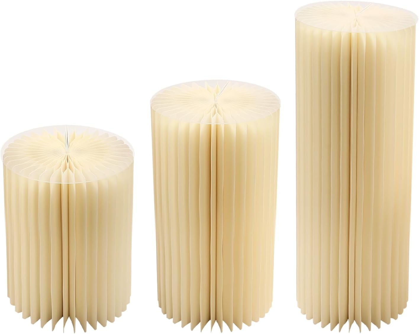 WOQLIBE 3Pcs Cylinder Pedestal Stands for Party, Foldable Paper ...