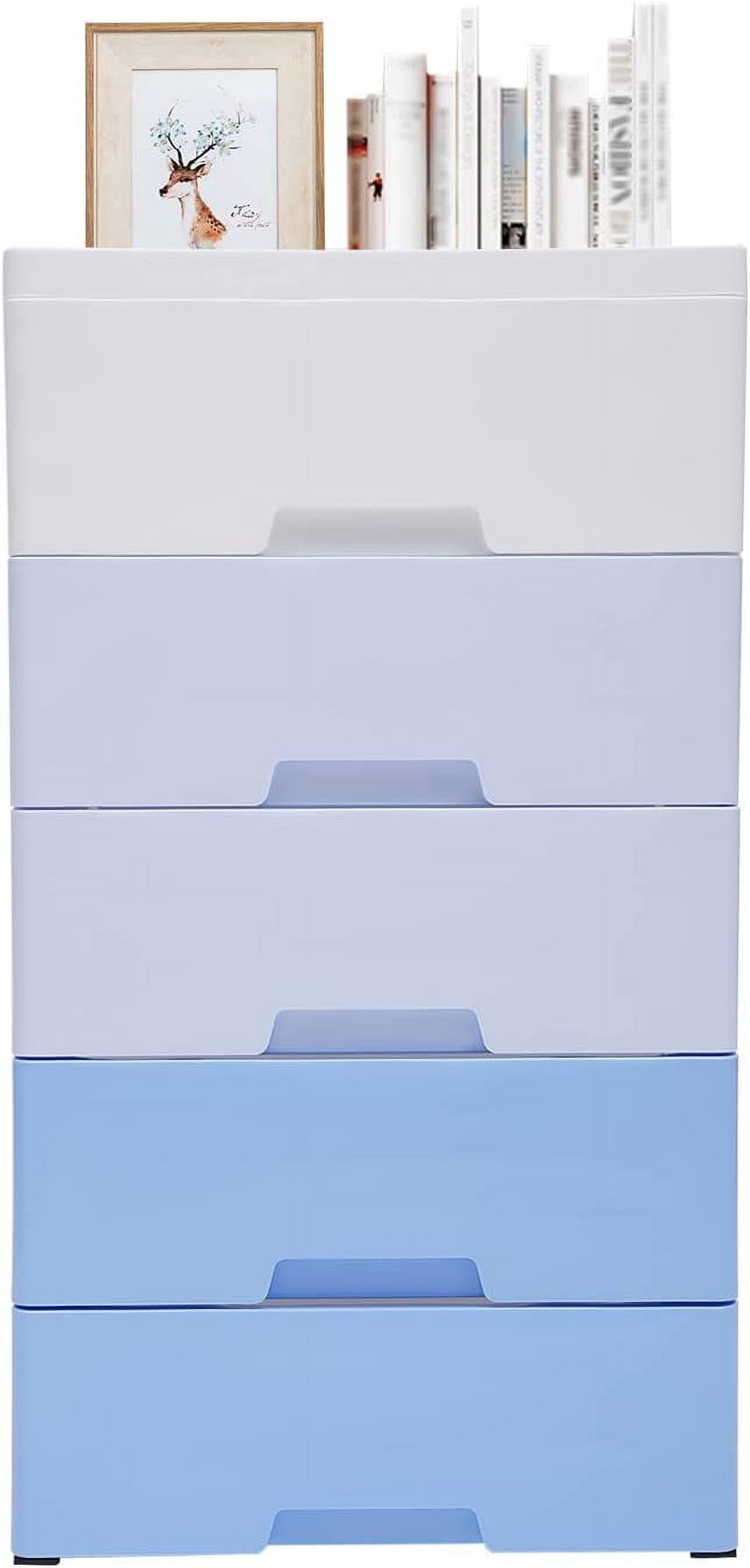 WOQLIBE Plastic Storage Dressers Drawers,Stackable Vertical Clothes ...