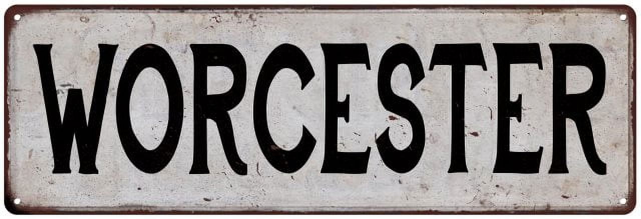 WORCESTER Vintage Look Rustic Metal 8x24 Sign City State 108240041257 ...