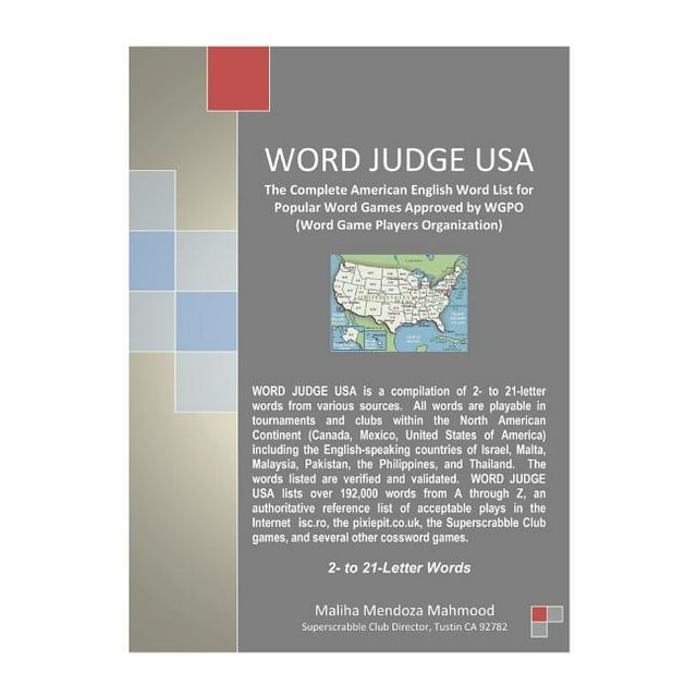 WORD JUDGE USA: The Complete American English Word List for Popular ...