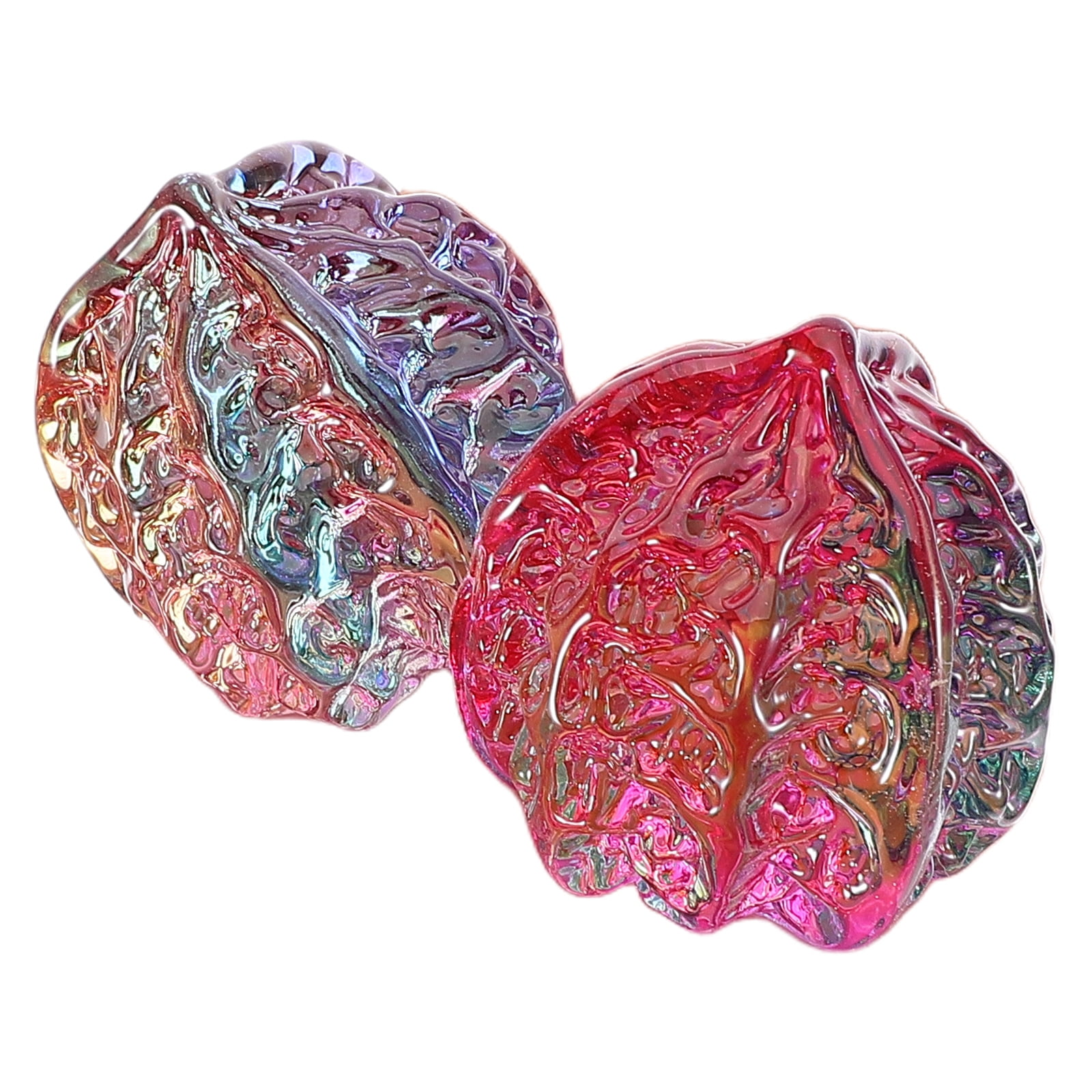WORGEOUS 1 Pair Of Glass Nut Craft Mini Nut Figurine Decor Unique ...