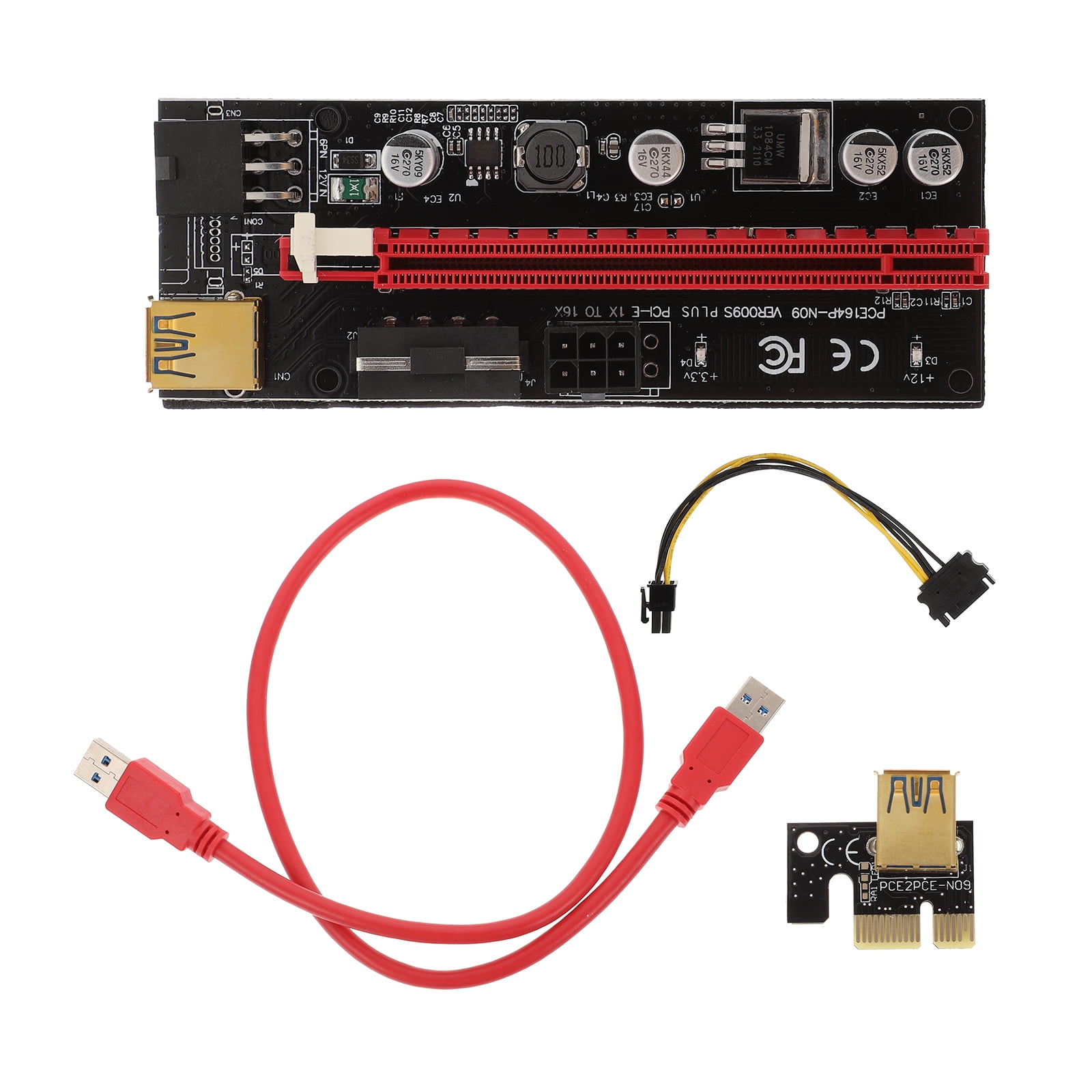 WORGEOUS 1 Set 6-Pin PCI-E Mining Adapter GPU Riser Adapter Accessory ...