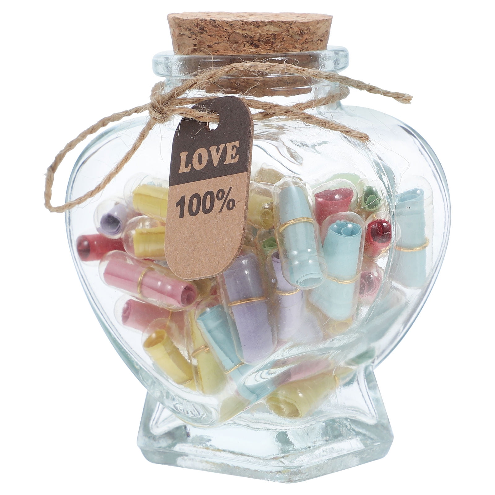 WORGEOUS 1 Set Capsule Notes Message In A Bottle Mini Jars With Lids ...