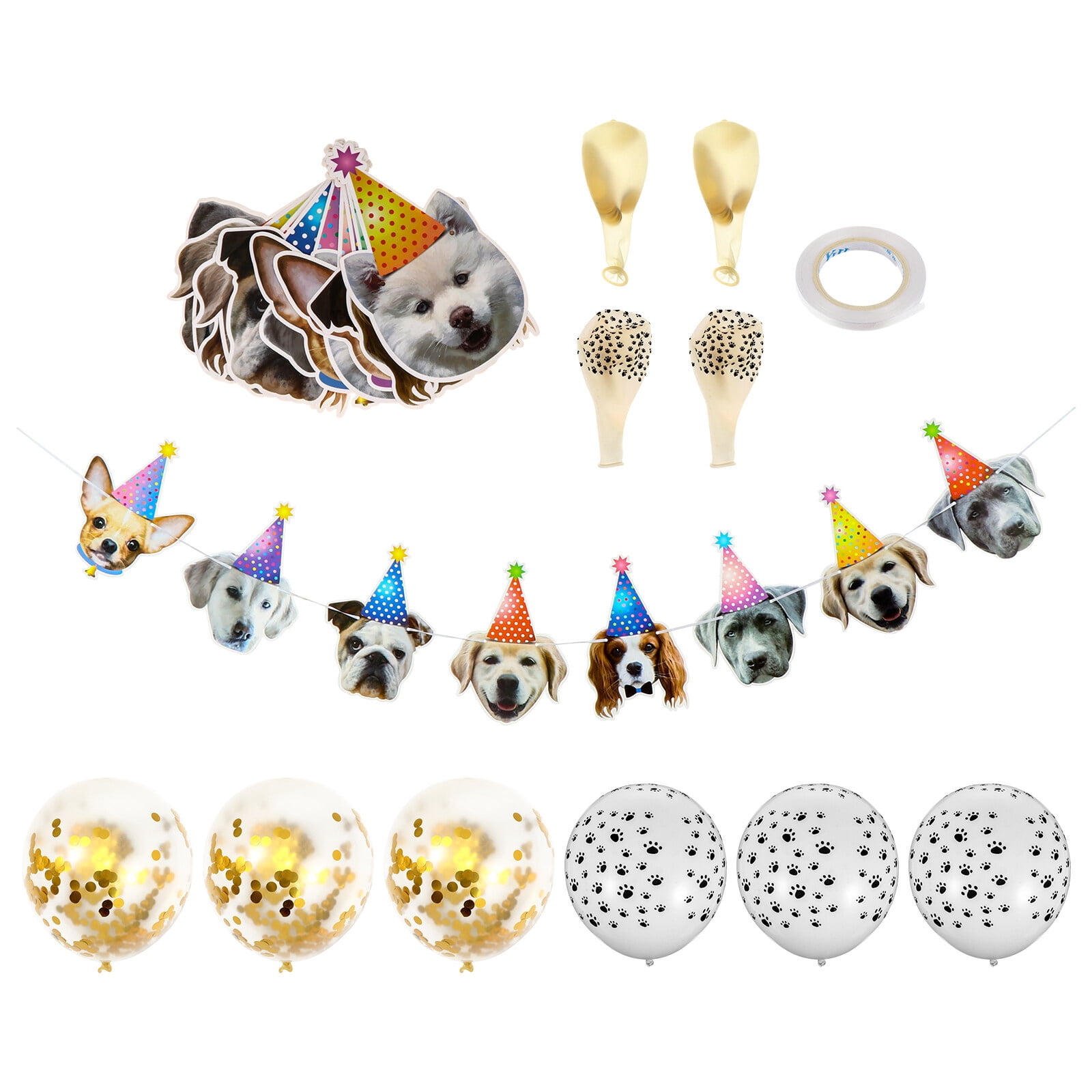 WORGEOUS 1 Set Dog Theme Party Balloon Hanging Banner Dog Party Scenes ...