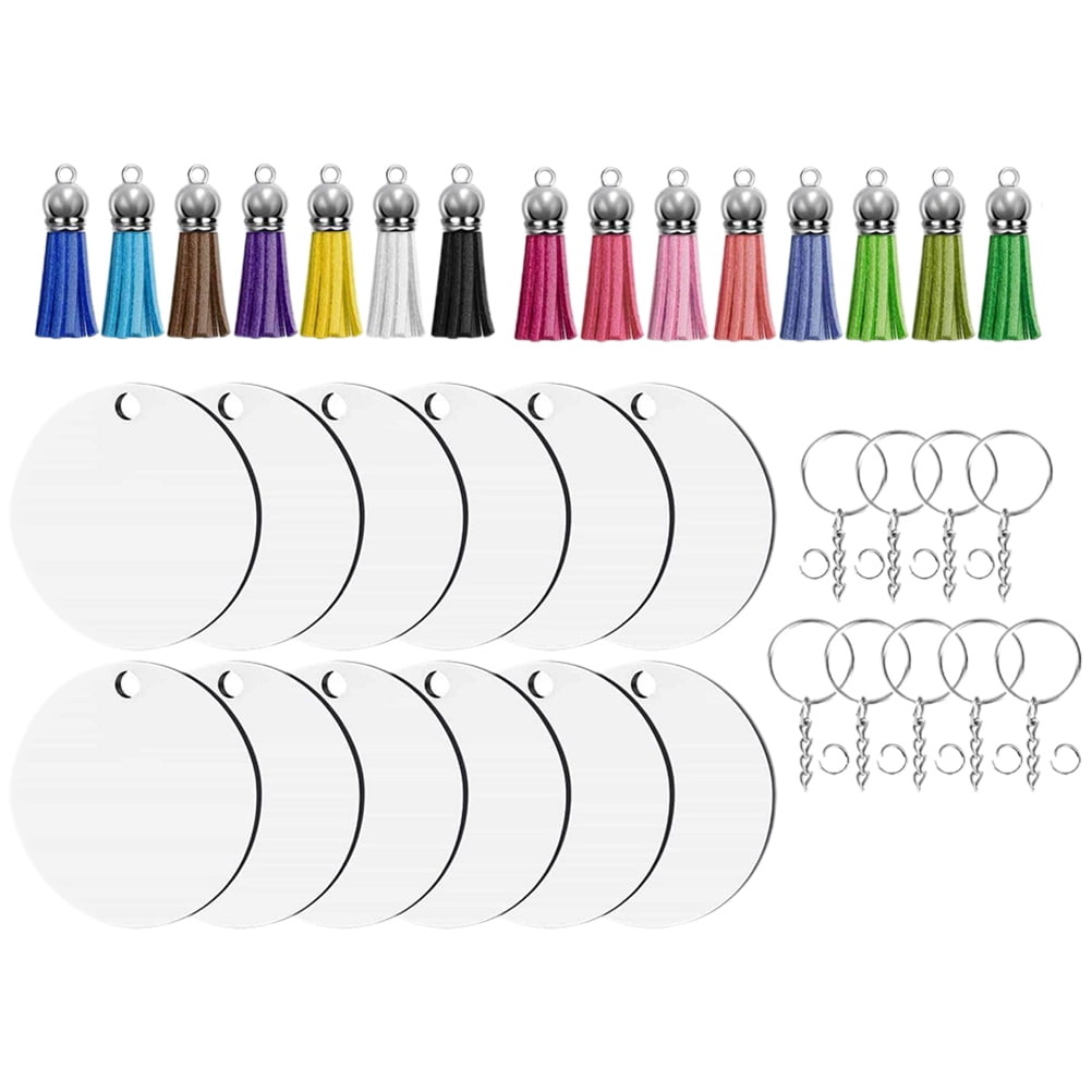 WORGEOUS 1 Set Handicraft Blank Keychains Wooden for Lovers and Family ...