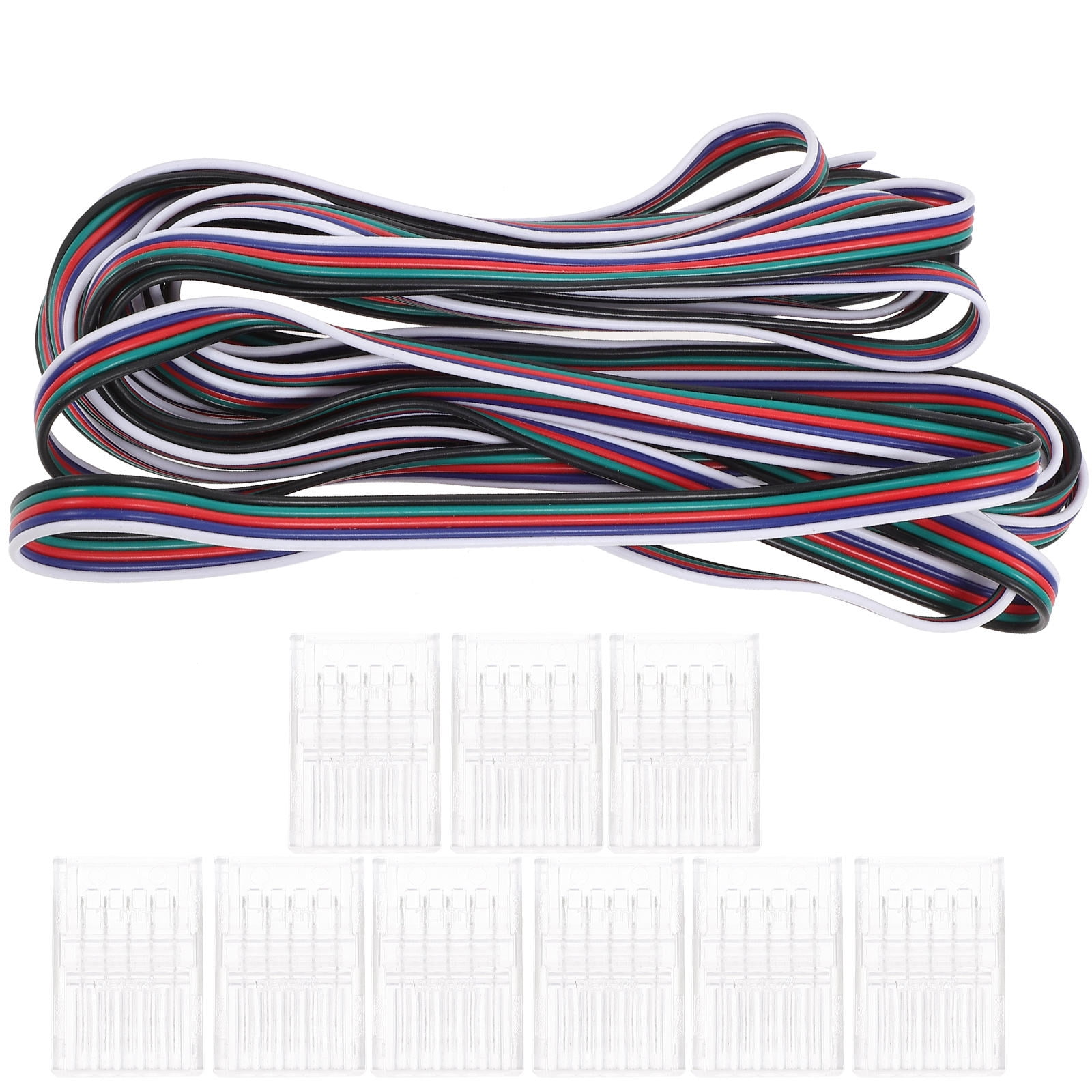WORGEOUS 1 Set Led Strip Connector Solderless 10mm 5 Pin Rgb Led Strip ...