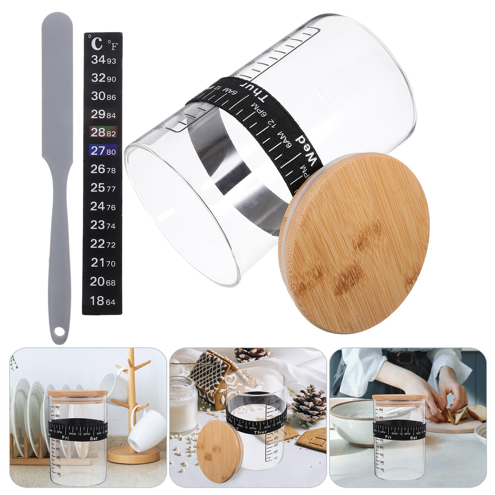 WORGEOUS Sourdough Jars Set Sourdough Starter Jar Kit Assorted Color 1 ...