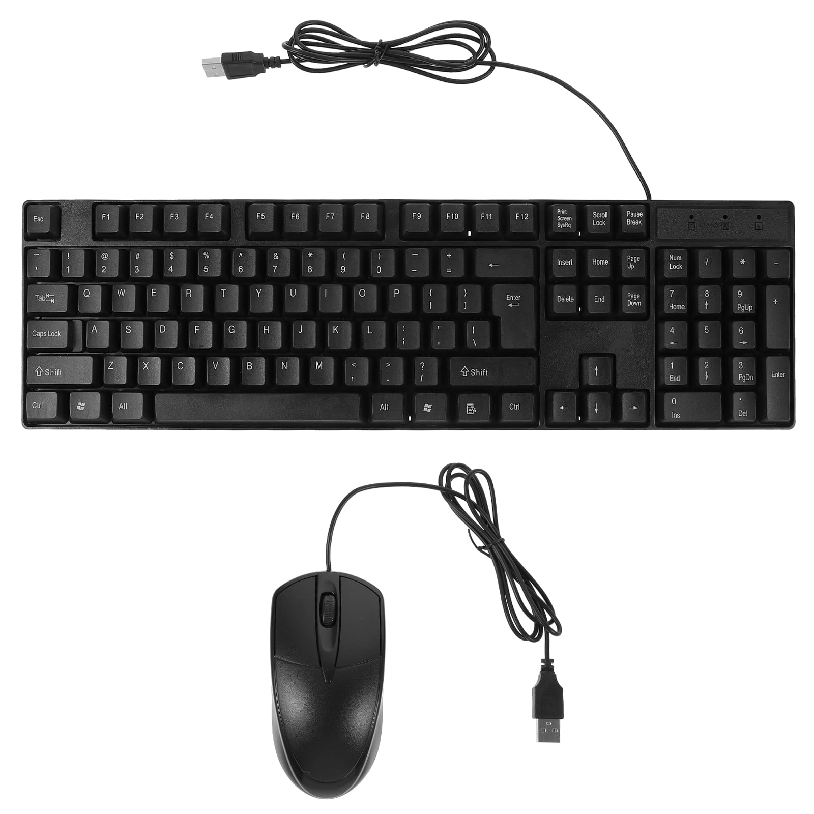 WORGEOUS 1 Set Wired Keyboard and Mouse Combo USB English Character ...