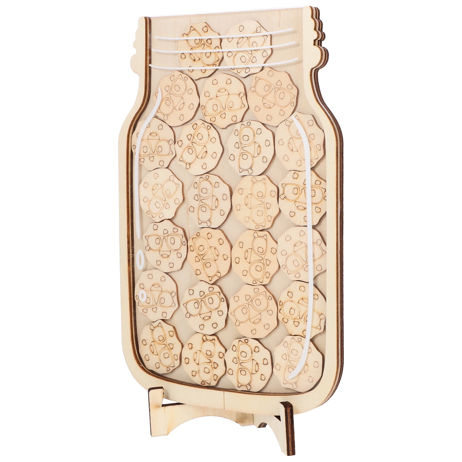 Mobutofu Home Use Reward Incentive Jar Khaki Wood 1 Set 8.3x5.3x2.4in ...