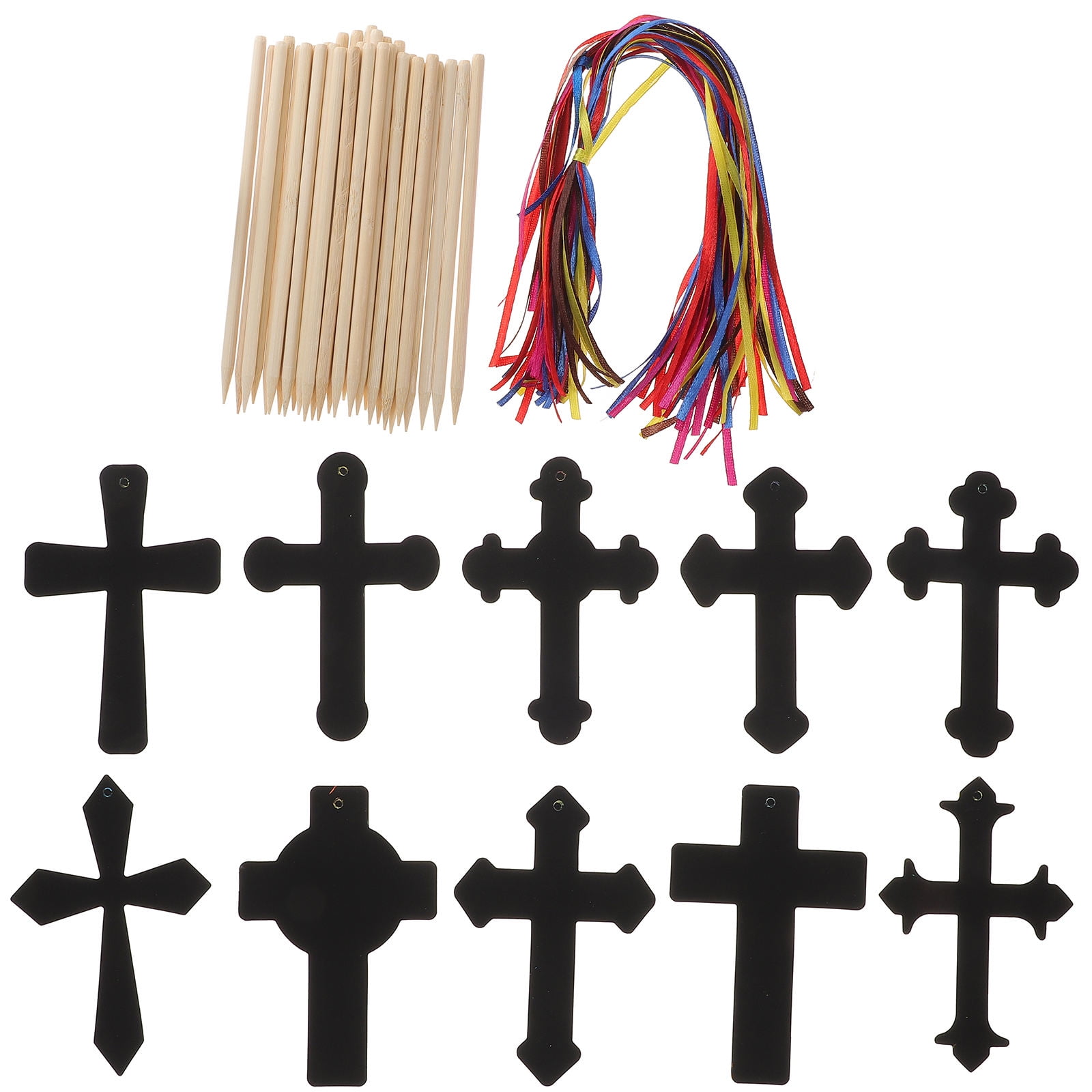 WORGEOUS 1 Set of Easter Craft Scratch Cross Ornaments Easter Scratch ...