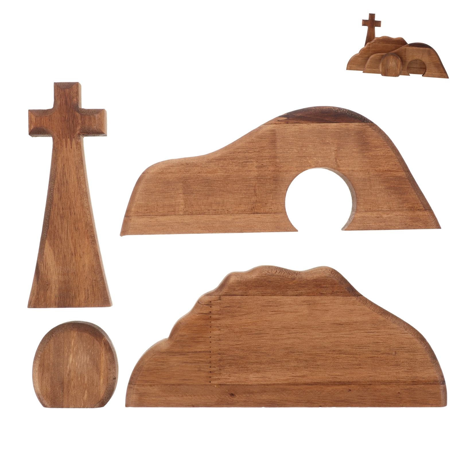 WORGEOUS 1 Set of Easter Resurrection Scene Set Wooden Jesus Nativity ...