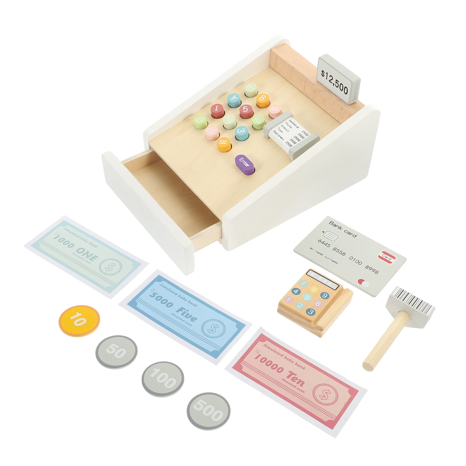 WORGEOUS 1 Set of Pretend Play Cash Register Toy Classical Cash ...