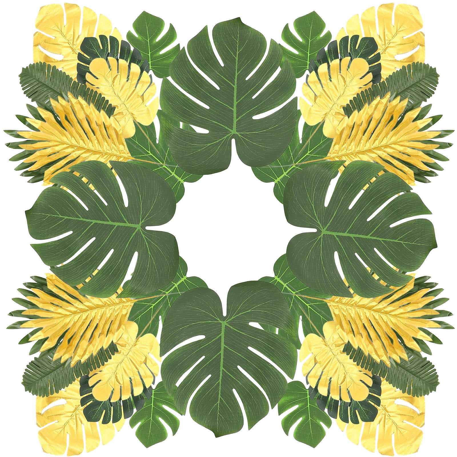 WORGEOUS 1 Set of Summer Party Monstera Fake Leaves Artificial Tropical ...