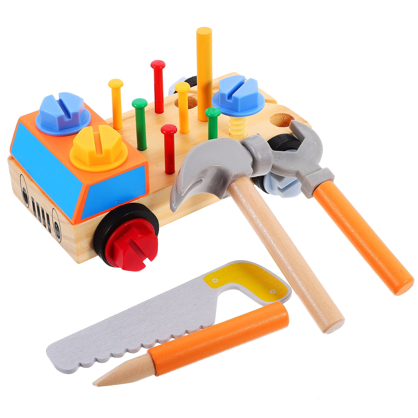 WORGEOUS 1 Set of Wood Screwdriver Car Toy Kids Tool Car Screws ...