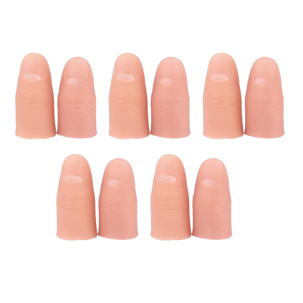 WORGEOUS 10 PCS Fake Finger Props Thumbs Manicure Nail Practice Hand ...