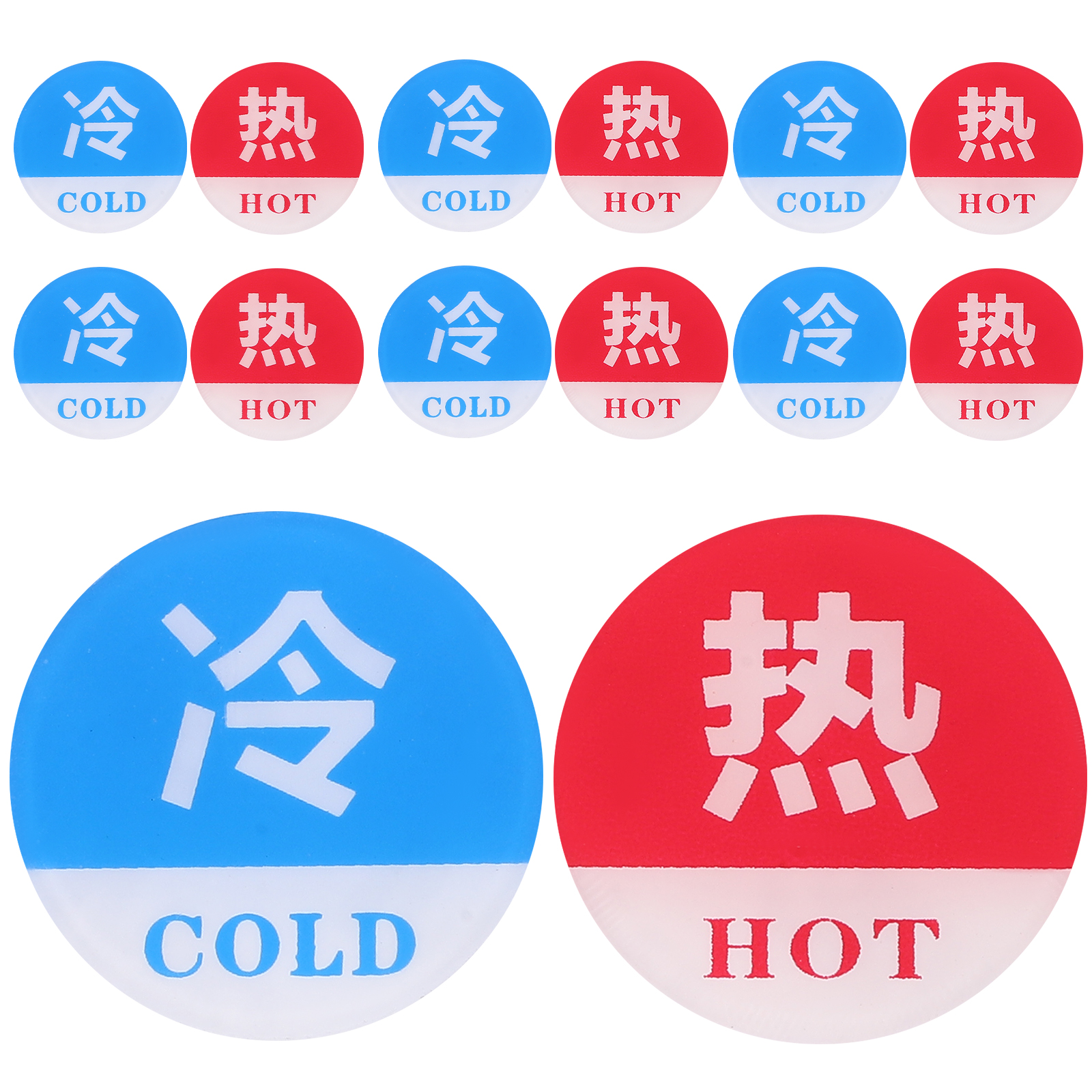 WORGEOUS 10 Pairs Hot And Cold Signs Faucets Cold Hot Water Indicator ...