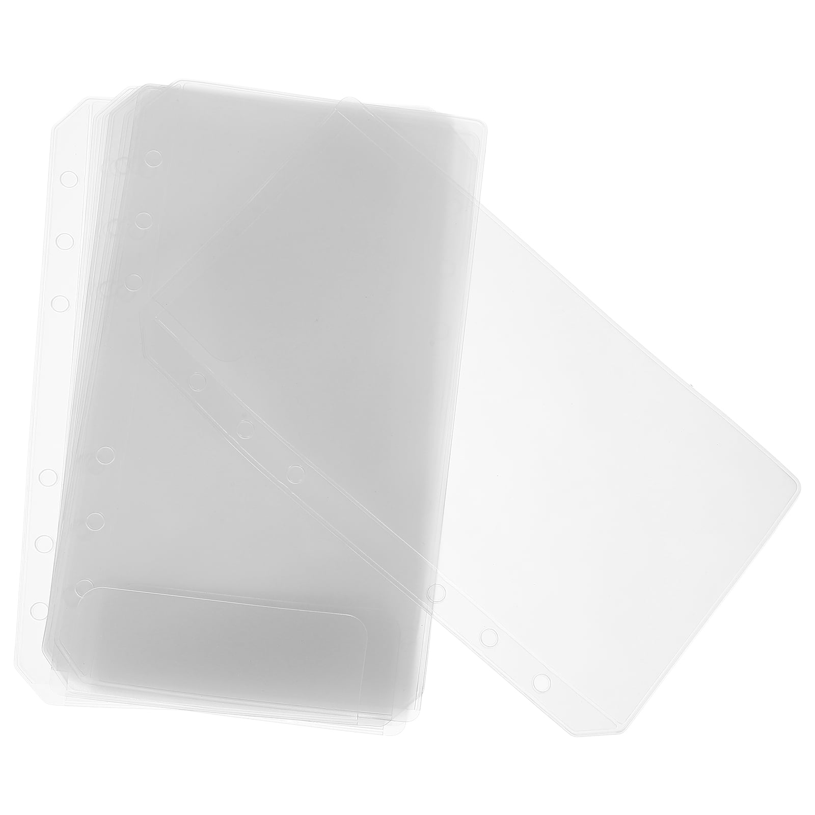 GOOHOCHY Transparent Binder Pocket for Storage with Double Holes White ...