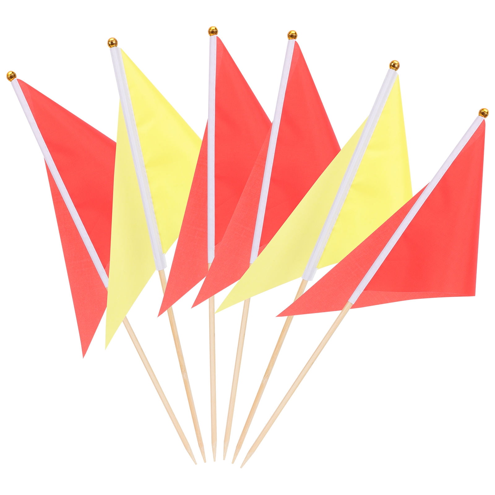 WORGEOUS 10 Pcs Flag Red Boundary Flags Garden Stake Triangle on Stick ...