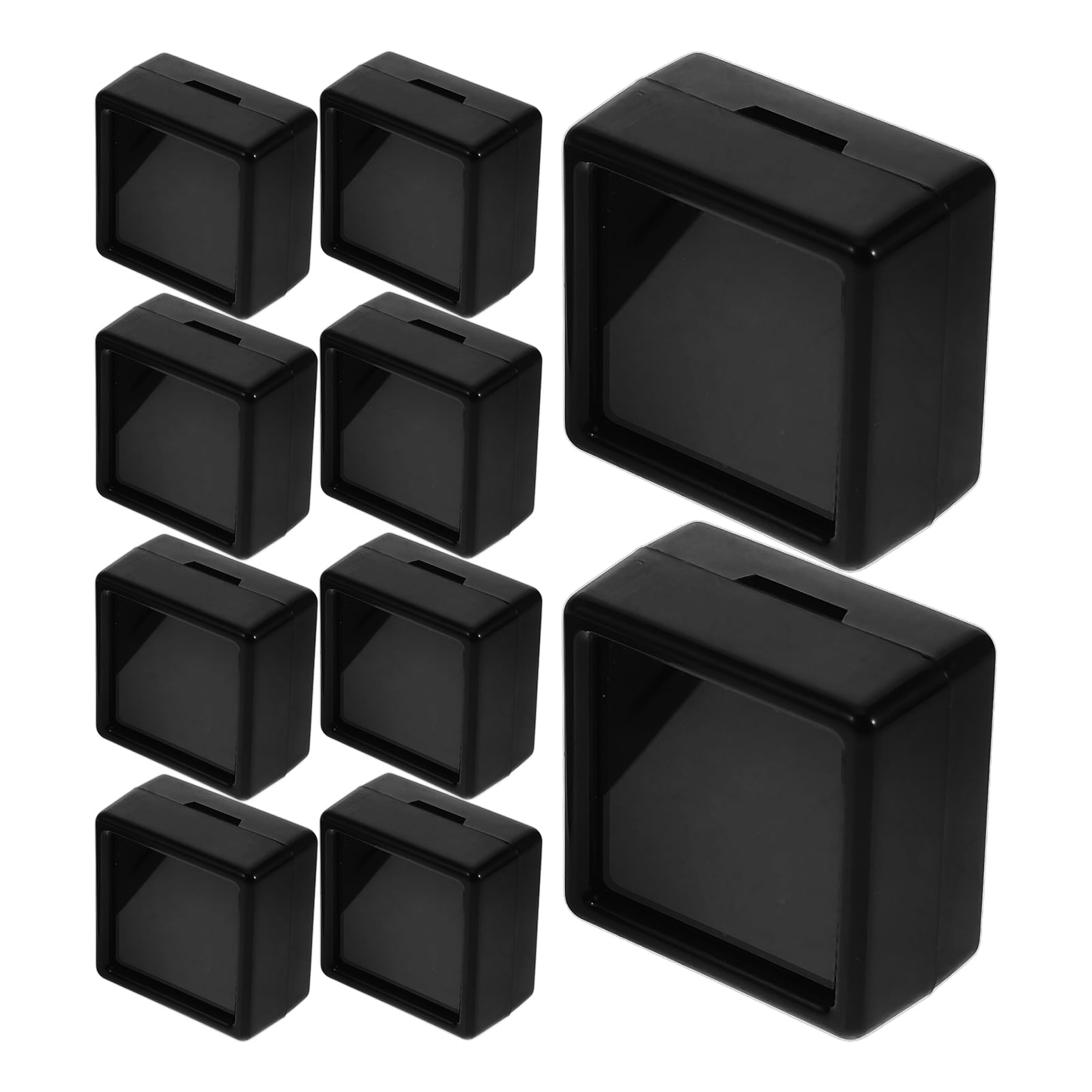 WORGEOUS 10 Pcs Gem Display Organizer Plastic Gemstone Container Black ...
