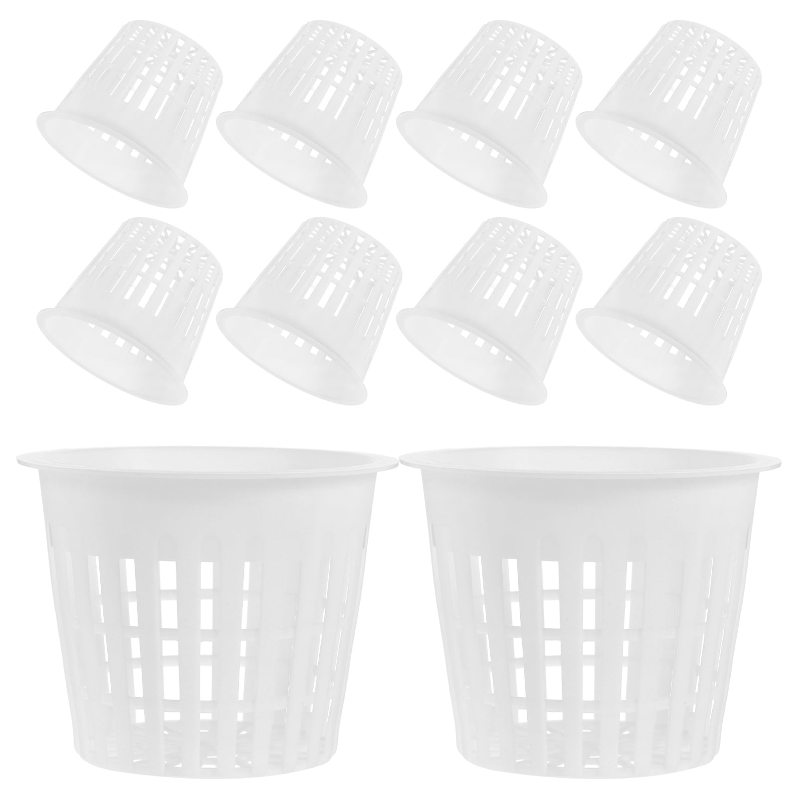 WORGEOUS 10 Pcs Mesh Net Planter Planting Pots Basket Hydroponic White ...