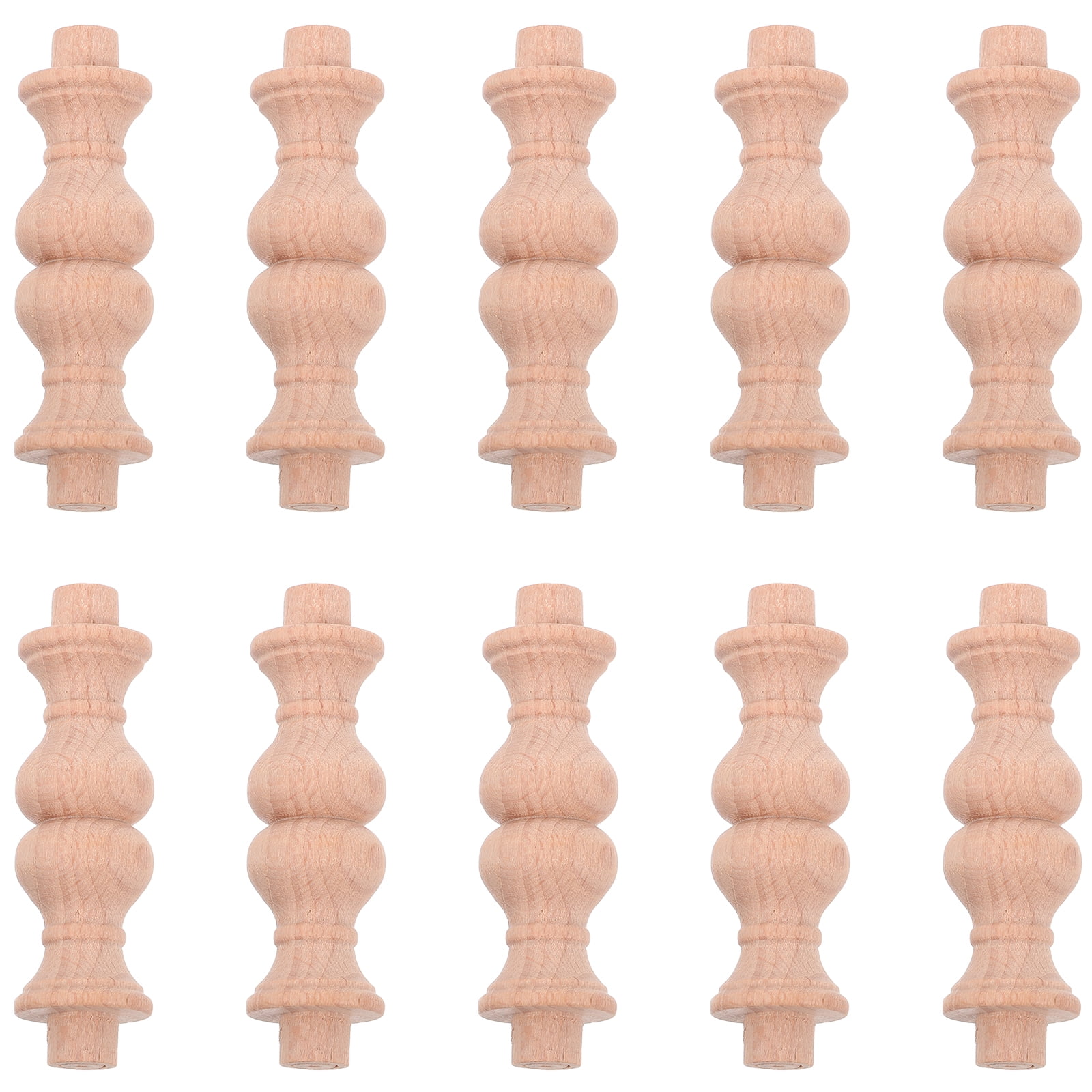 WORGEOUS 10 Pcs Solid Wood Gourd Column Partition Spindles for Crafts ...