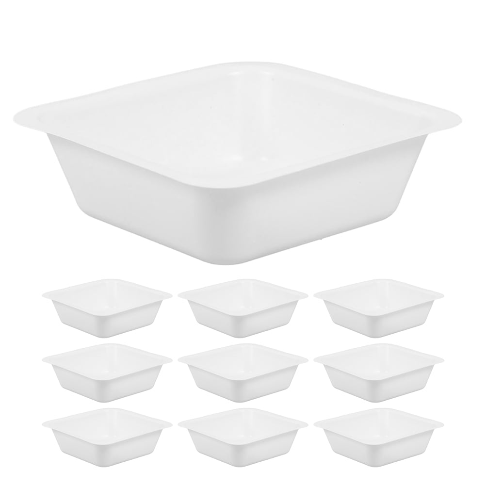 WORGEOUS 10 Pcs White Pallet Automatic Feeder Food Trough Weighing Pan ...