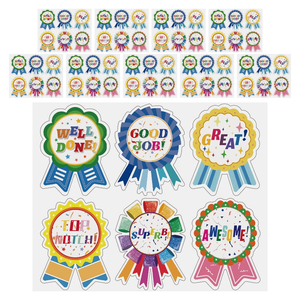 WORGEOUS 10 Pieces/1 Bag Student Reward Stickers Self Adhesive Medals ...