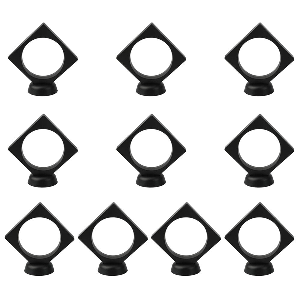 WORGEOUS 10 Sets Display Stand Specimen Display Case 9×9×2cm Black ...