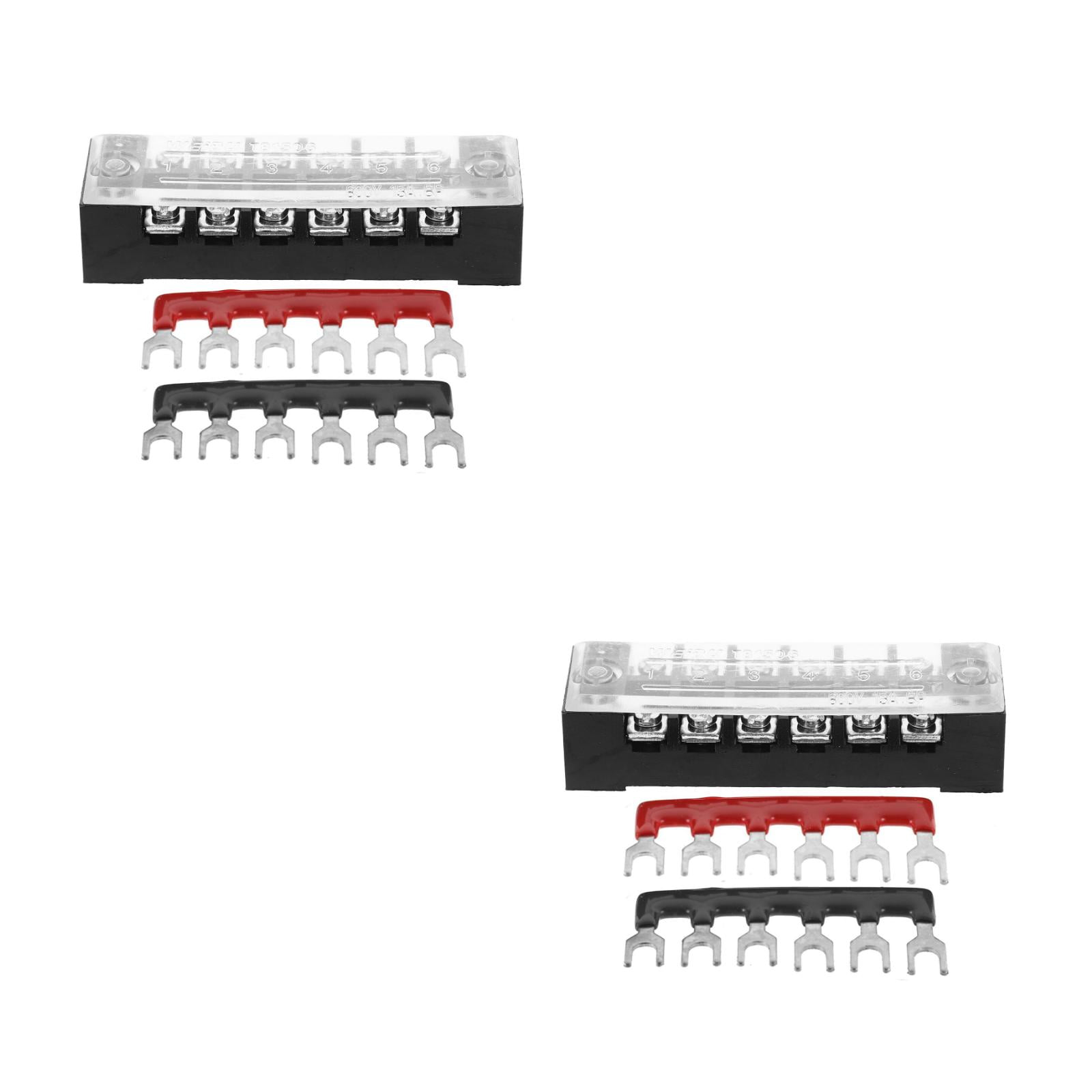 WORGEOUS 10 Sets Dual-row Terminal Block 6 Position 600V 5A Terminal ...