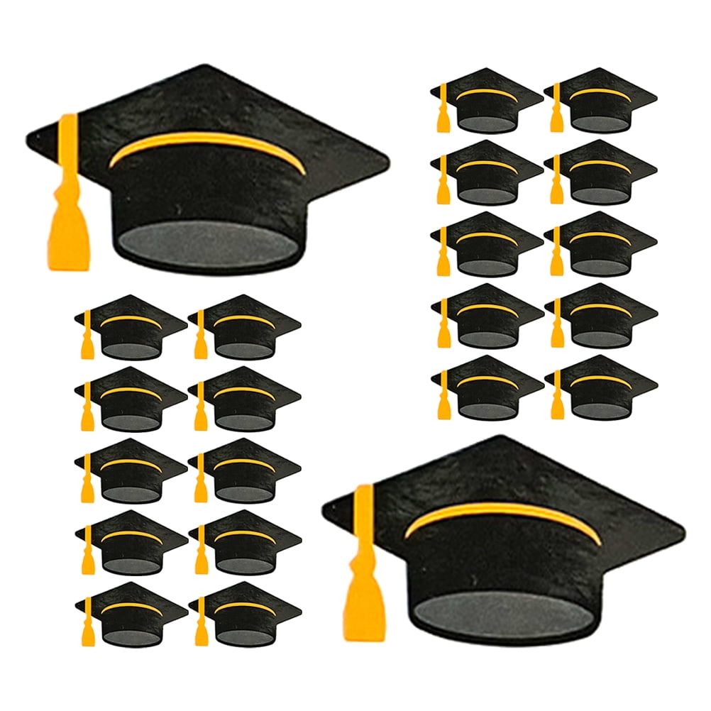 WORGEOUS 10 Sheets Graduation Cap Stickers Cap Shaped Adhesive Stickers ...